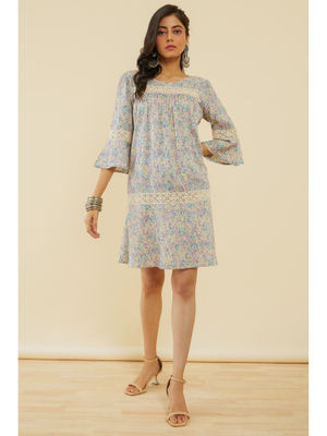 Buy Soch Women Multi-Color Rayon Ethnic Motifs A-Line Dress Online