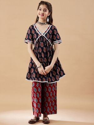 Buy Cherry & Jerry Girls Printed Kurta and Palazzo (Set of 2) Online