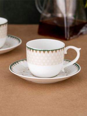 Buy CLAY CRAFT Fine Ceramic Maharani Gold Line Cup & Saucer Set Of 12 ...