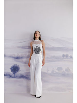 Buy Orthodox White Structured Halter Neck Crop Top (XXS) Online