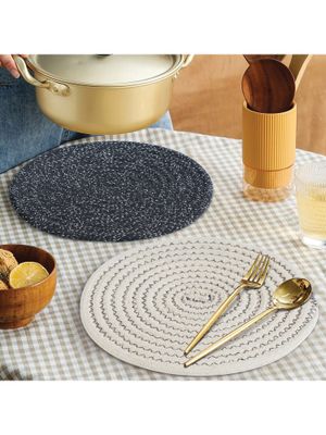 Buy OBSESSIONS Heat Resistant Cotton Trivets with Holder 4Pcs Set Online