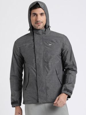 Buy Wildcraft Men Grey Polyester Solid Rain Jacket Online
