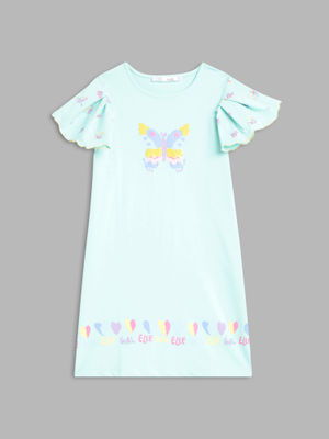Buy Elle Kids Girls Mint Printed Dress Online