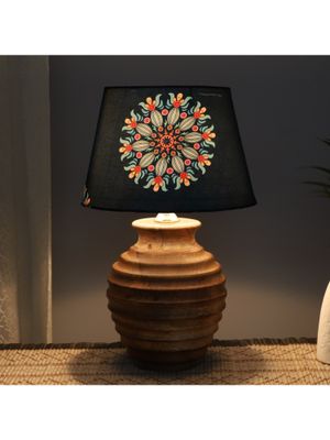 Buy Tu Casa Navy Blue Earthy Serenity Mangowood Table Lamp For Home ...