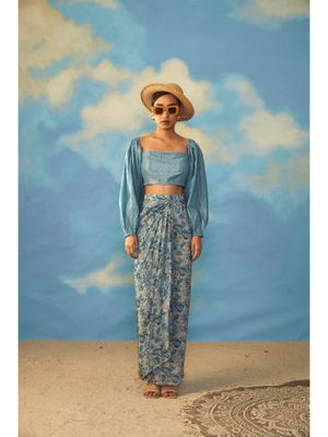 RV Pret Top and Skirt set : Buy RV Pret Bloom Crop Top & Drape Skirt ...