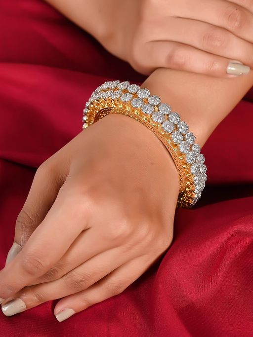 silver diamond bangles design