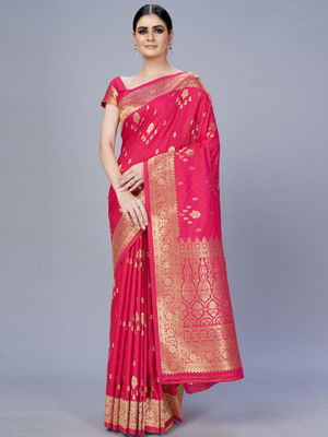 Monjolika Fashion Sarees : Buy Monjolika Fashion Fabulous Pink Color ...
