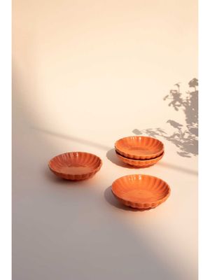 Buy Freedom Tree Solid Orange Trinket Chip and Dip Dish (Set of 2) Online
