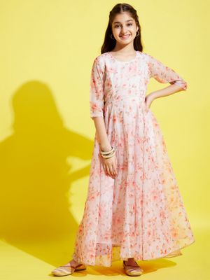 Buy Cherry & Jerry Girls Peach Maxi Dress Online