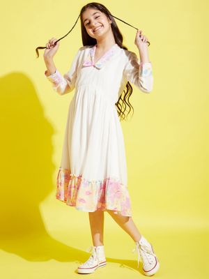 Buy Cherry & Jerry Girls White A-Line Midi Dress Online