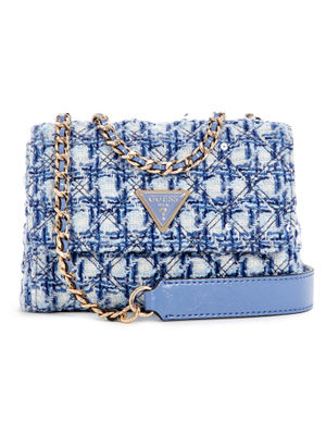 Buy Guess Stormy Blue Quilted Polyester Giully Mini Convertible Flap ...