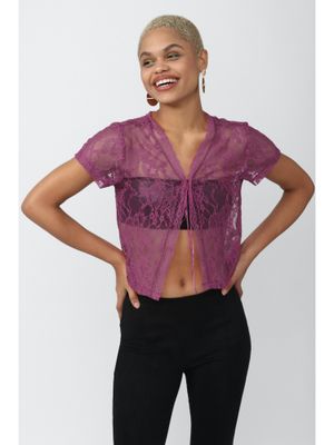 Buy Purple Net Detailing Tops online