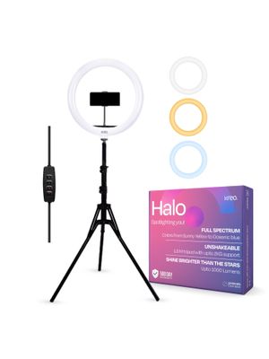 Buy Kreo Halo 12 Inch Bright Ring Light with Tripod Stand | 3 Color ...