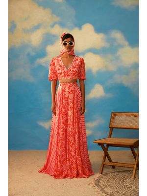 RV Pret Top and Skirt set : Buy RV Pret Coral Frost Crop Top & Skirt ...