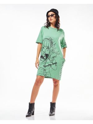 Buy Bewakoof Women's Granite Green Himigo Toga Graphic Printed ...