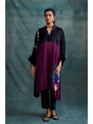 Buy Krishna Mehta Multicolor Shaded Colorblock Kaftan and Pant (Set of ...