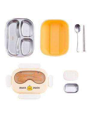 Buy Little Surprise Box Yellow Duck-Duck Theme Double Lock Stainless ...