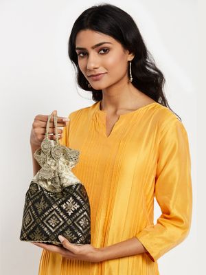 Buy Fabindia Fabric Embroidered Potli Online