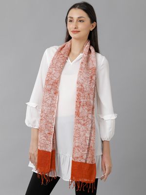 Linen Club Stoles : Buy Linen Club Red Printed Pure Linen Stole (M ...