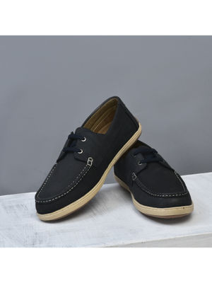 Buy WOODLAND Mens Navy Blue Casual Boat Shoes Online