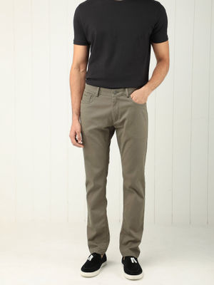 Buy Rare Rabbit Poke 2 Light Olive Stretch Cotton Dobby Trouser Online