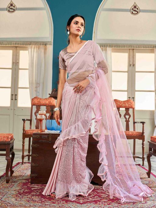 Shop Trendy Ruffled Sarees Online At Best Prices For A Stylish Look