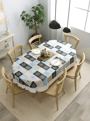 Buy The Home Story 6 Seater Oval Dining Table Cover 60 x 90 Inch Grey ...