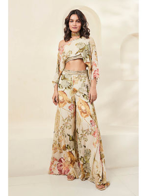 Buy Basanti Kapde aur Koffee Ivory Contemporary Co-Ords (Set of 2) Online