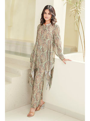 Buy Basanti Kapde aur Koffee Green Printed Co-Ords (Set of 2) Online