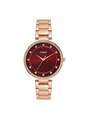 Buy Timex Trendline Round 35mm Red Dial Analog Women Watch - TWEL18724 ...