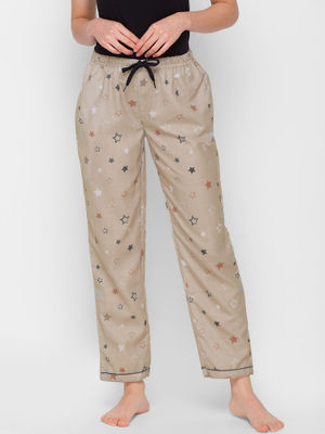 Buy FashionRack Women Rayon Printed Beige Pajamas Online