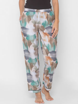 Buy FashionRack Women Rayon Printed Beige Pajamas Online