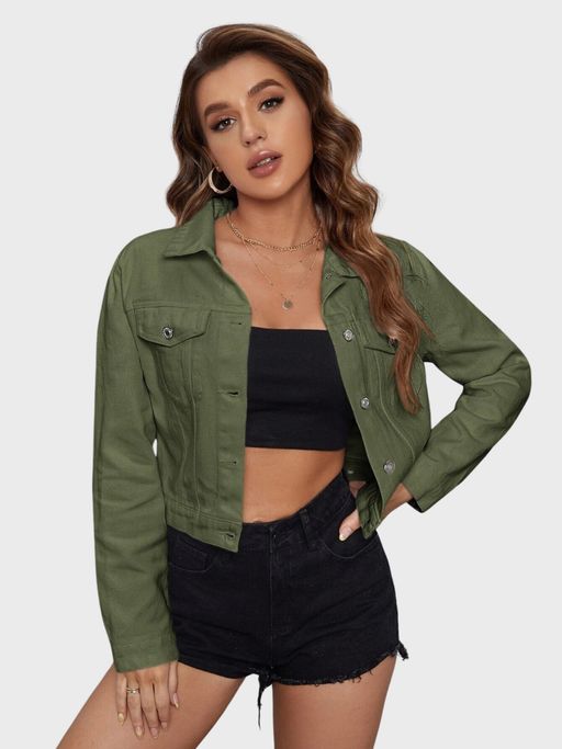 Buy Stylish Green Denim Jackets Collection At Best Prices Online