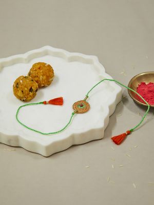 Buy Fabindia Women Orange Solid Rakhi Online