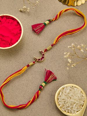Buy Fabindia Women Red Solid Rakhi with Roli and Chawal Online