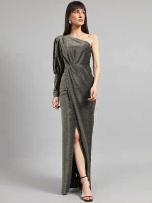 Buy Lipsy One Shoulder Maxi charcoal Online