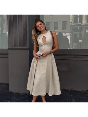 Buy Miakee Beige Hazel Flare Dress (S) Online