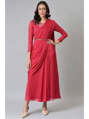 Buy WISHFUL by W Coral Embroidered Dress Online