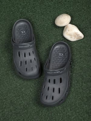 Buy Carlton London Solid Black Clogs Online