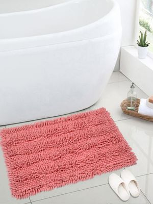 Buy Saral Home Cotton Shaggy Mat (Light Pink, 40 x 60 cm) Online