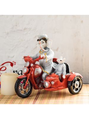 Buy eCraftIndia Lord Ganesha Idol Riding A Scooter with Mouse Showpiece ...