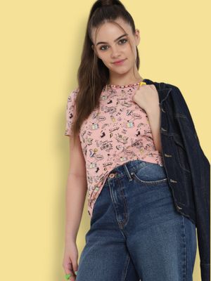 Buy Only Pink AOP T-Shirt Online