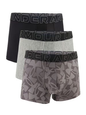 Buy Under Armour UA Performance Tech Novelty 3 Grey Boxer Briefs (Pack ...