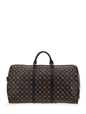 Buy Guess Men Navy Blue Printed PU Weekender Duffle Bag with Detachable ...