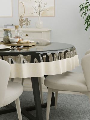 Buy The Home Story Dining Table Cover Cream Lace (4 Seater) Online