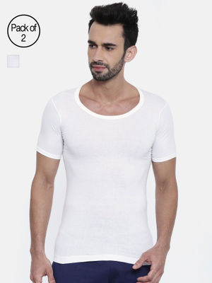 Buy Dixcy Scott Mens White Vest Modern Fit Innerwear (Pack Of 2) (XL ...