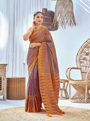 Buy Manohari Woven Purple Heavy Jacquard Work Saree with Unstitched ...