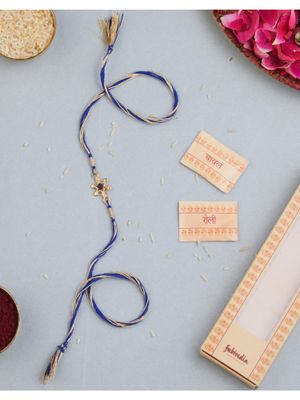 Buy Fabindia Gold Plated Multi Color Flower Rakhi Online