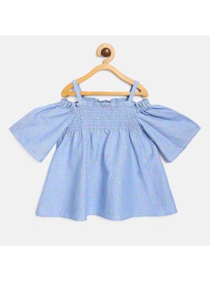 Buy MINI KLUB Kids Girls Blue Woven Top Online