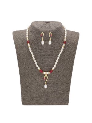 Buy Sri Jagdamba Pearls Cherished Symbol Pearl Necklace Set online